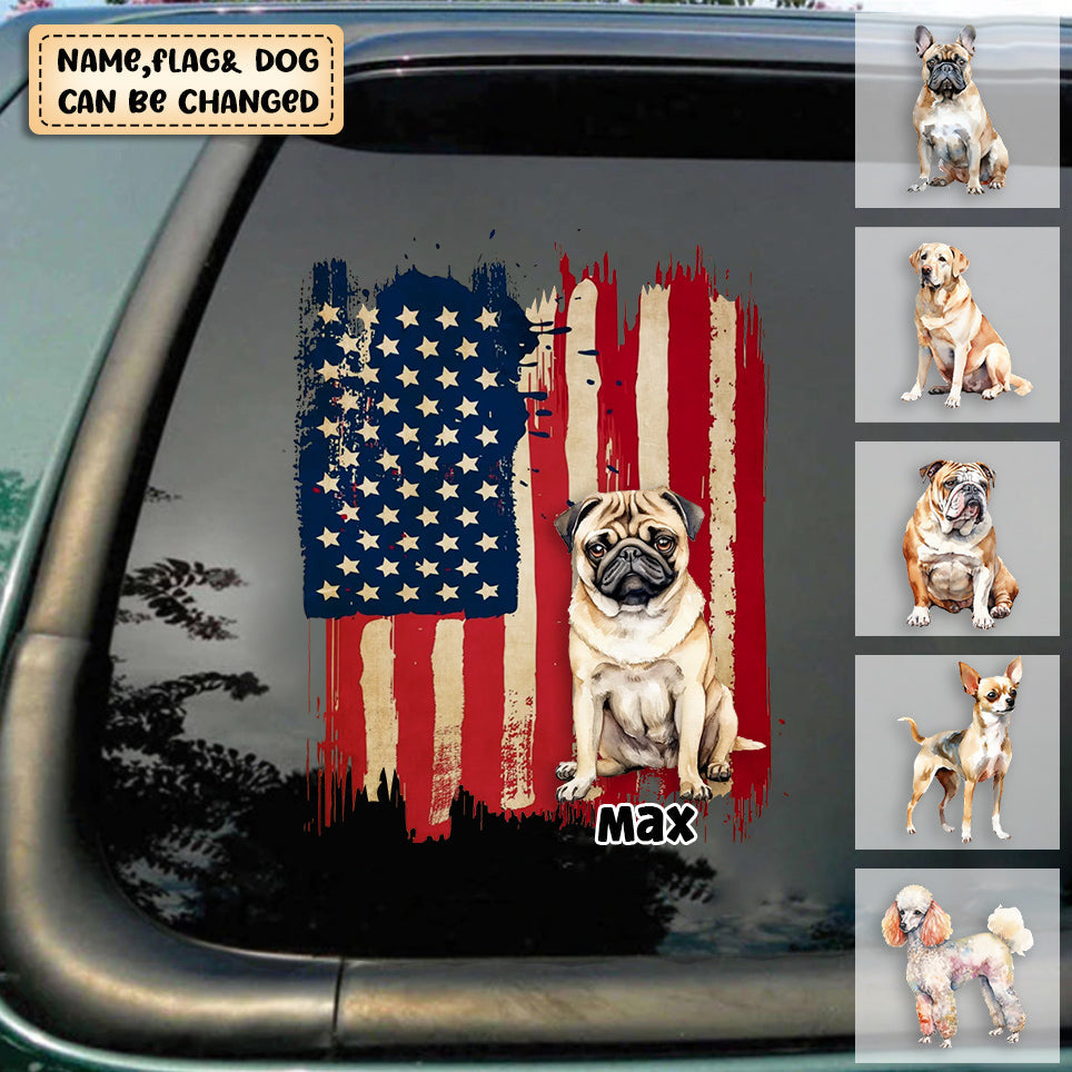 Personalized Dog Flag Car Decal For Dog Lovers - hey-dady